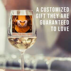 Personalized Printed 16oz Stemmed Photo Wine Glass – Mother's Day Wine Gifts for Women,Custom Birthday Gift for Women,Customized Picture Gifts for Wine Lover Unique for Mom Sister Best Friend