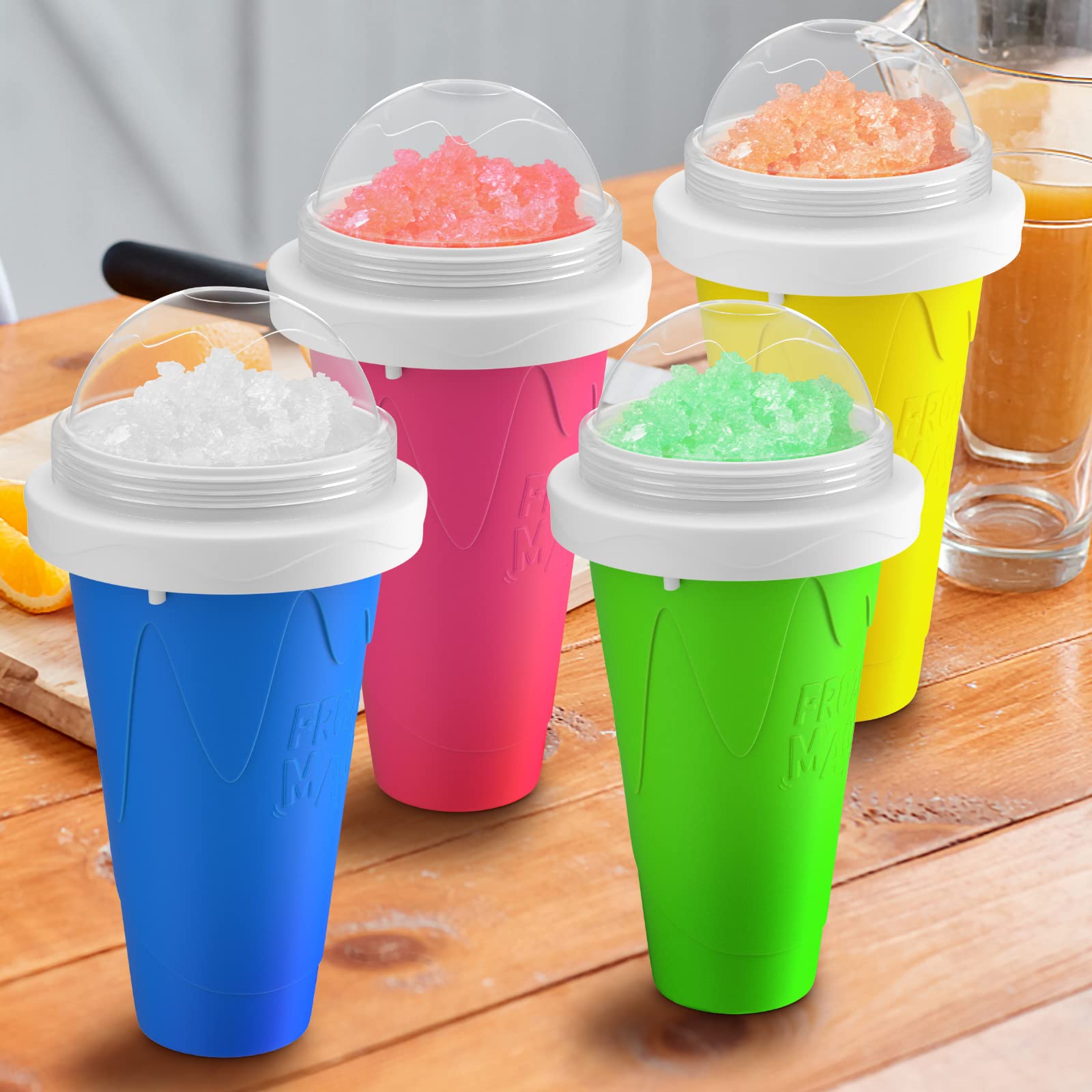 RAUMAXE Slushy Maker Cup, Slushy Cup Maker Ice Cup Frozen Magic Squeeze Cup Slushie Cup Tik Tok Cooling Maker Cup Freeze Mug Silicone Milkshake Smoothie Mug