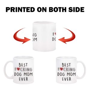 Cabtnca Best Dog Mom Ever Mug, Mothers Day Gifts for Mom from Daughter Son, Birthday Gift for Mom, Funny Coffee Mug for Mom, Novelty Gifts for Dog Lovers Dog Mom, Mom Mug 11Oz