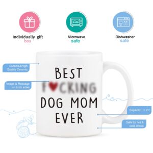 Cabtnca Best Dog Mom Ever Mug, Mothers Day Gifts for Mom from Daughter Son, Birthday Gift for Mom, Funny Coffee Mug for Mom, Novelty Gifts for Dog Lovers Dog Mom, Mom Mug 11Oz