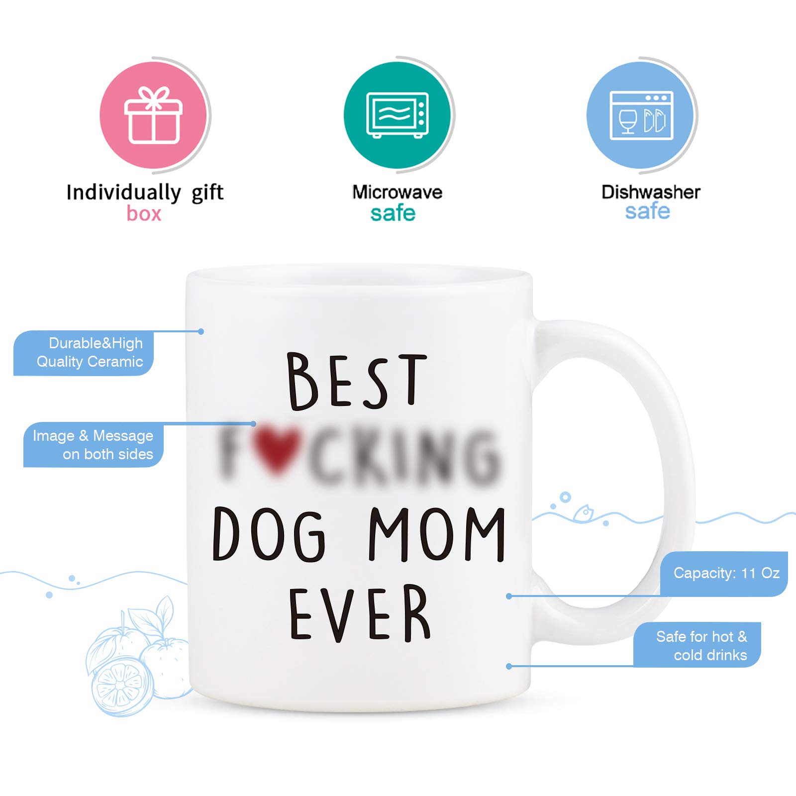 Cabtnca Best Dog Mom Ever Mug, Mothers Day Gifts for Mom from Daughter Son, Birthday Gift for Mom, Funny Coffee Mug for Mom, Novelty Gifts for Dog Lovers Dog Mom, Mom Mug 11Oz