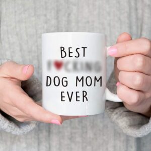 Cabtnca Best Dog Mom Ever Mug, Mothers Day Gifts for Mom from Daughter Son, Birthday Gift for Mom, Funny Coffee Mug for Mom, Novelty Gifts for Dog Lovers Dog Mom, Mom Mug 11Oz