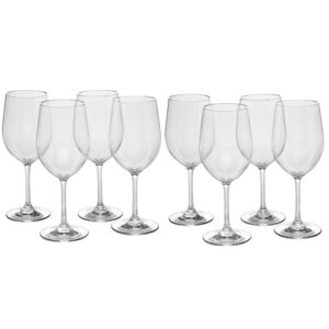 D'Eco Unbreakable 12 oz Stemmed Wine Glasses (Set of 8) - Reusable Shatterproof Sangria and Wine Clear Glassware - Perfect Glasses for Hosting & Entertaining Parties - Valentine's Day Gift for Her