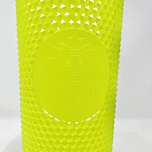 Starbucks 24 oz Double Wall Glow in the Dark Black Light UV Slime Green Cold Cup Tumbler