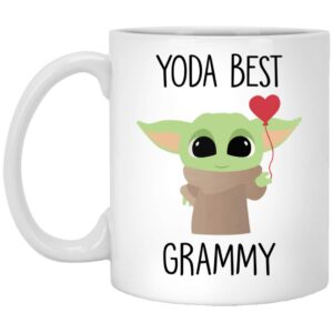 wilsongifts yoda best grammy mug best grammy gift gift for grammy grammy birthday gift funny grammy mug baby yoda mug 11oz, white (d9mhritnn5-11oz)