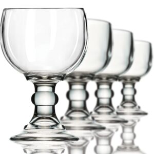 amehla schooner beer glasses set - 21-ounce large margarita glass, big goblet style beer glass for coronarita, fish bowl glasses for drinks or shrimp cocktail - set of 4