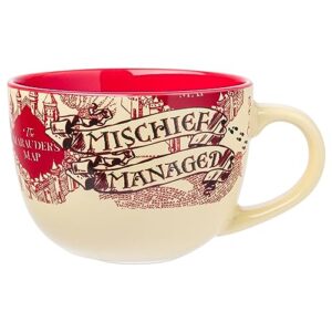 silver buffalo harry potter the marauder's map mischief managed soup ceramic mug, 24-ounce