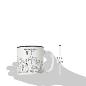 Burton and Burton Mornings are Ruff Ceramic Coffee Mug, 13 Ounce