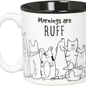 Burton and Burton Mornings are Ruff Ceramic Coffee Mug, 13 Ounce