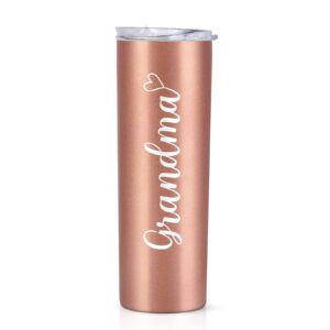 liqcool grandma gifts, gifts for grandma from grandchildren grandkids, grandma tumbler cup mug, first time grandma gifts grandma birthday christmas gifts new grandma gifts(20 oz, rose gold)