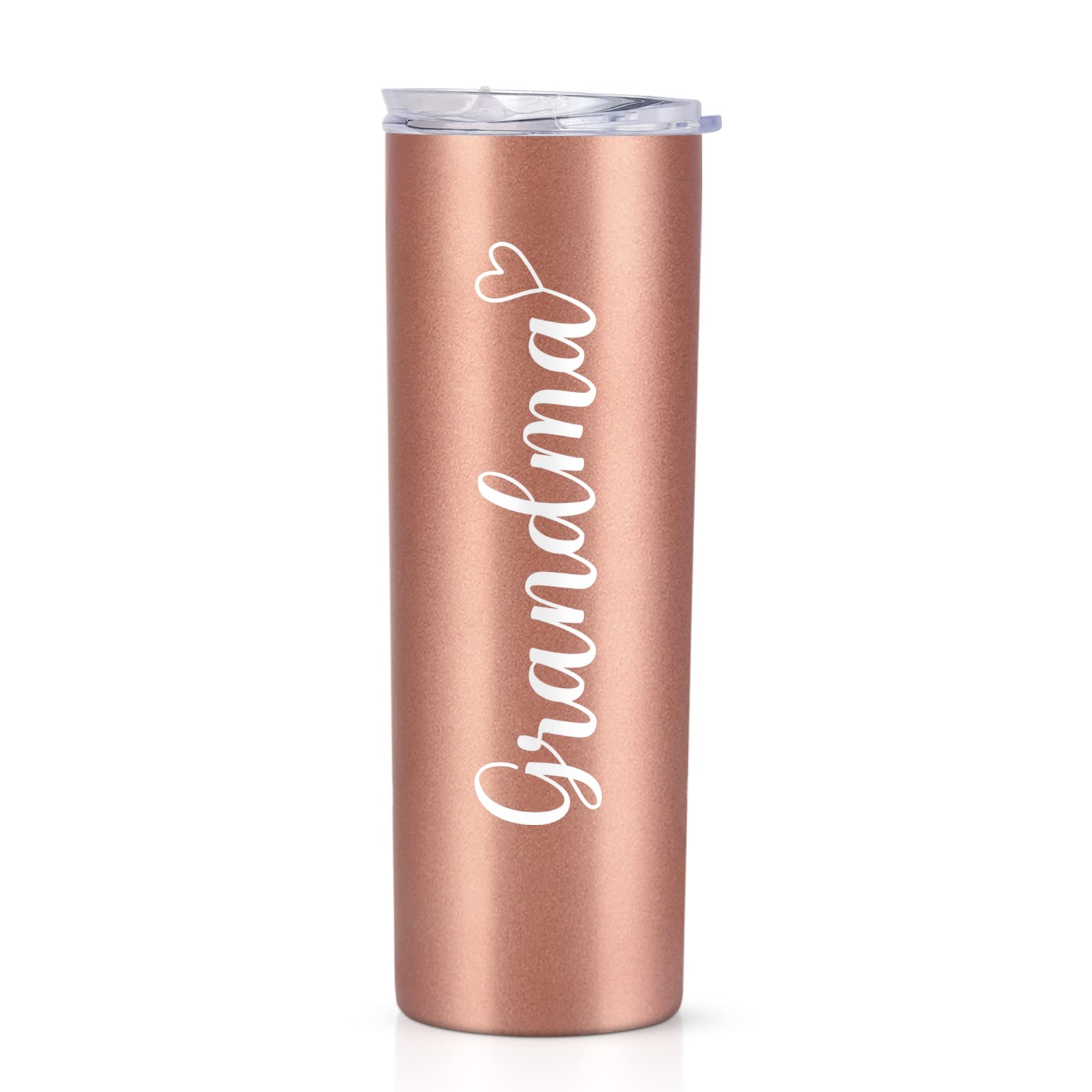 LiqCool Grandma Gifts, Gifts for Grandma From Grandchildren Grandkids, Grandma Tumbler Cup Mug, First Time Grandma Gifts Grandma Birthday Christmas Gifts New Grandma Gifts(20 Oz, Rose Gold)