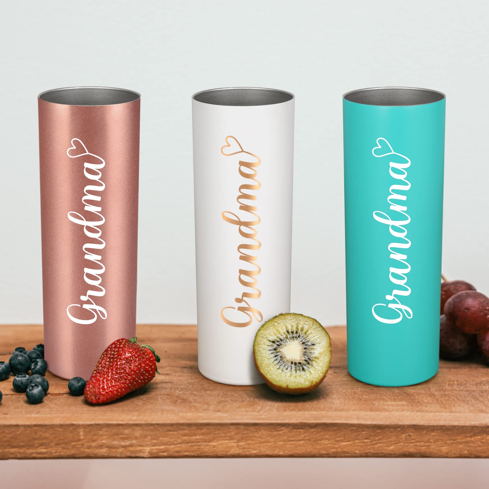 LiqCool Grandma Gifts, Gifts for Grandma From Grandchildren Grandkids, Grandma Tumbler Cup Mug, First Time Grandma Gifts Grandma Birthday Christmas Gifts New Grandma Gifts(20 Oz, Rose Gold)