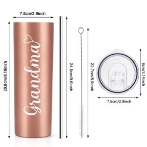 LiqCool Grandma Gifts, Gifts for Grandma From Grandchildren Grandkids, Grandma Tumbler Cup Mug, First Time Grandma Gifts Grandma Birthday Christmas Gifts New Grandma Gifts(20 Oz, Rose Gold)