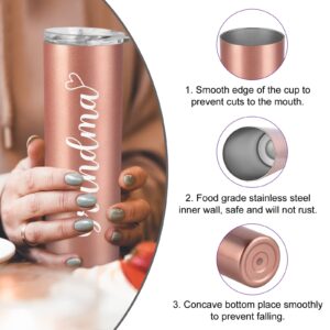 LiqCool Grandma Gifts, Gifts for Grandma From Grandchildren Grandkids, Grandma Tumbler Cup Mug, First Time Grandma Gifts Grandma Birthday Christmas Gifts New Grandma Gifts(20 Oz, Rose Gold)