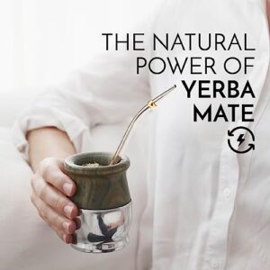 BALIBETOV [New Yerba Mate Wood Gourd Set - Traditional Palo Santo and Aluminum (Mate Cup) with Bombilla (Yerba Mate Straw) (Wood With Aluminum Base)