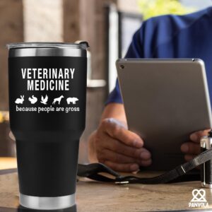 Veterinary Medicine Because People Are Gross Veterinary Gifts Vacuum Insulated Stainless Steel Tumbler Veterinarian Vet Animal Doctor Pet Lover Graduation Birthday Christmas Anniversary Mug (30 oz)