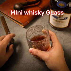 Mini Whiskey Glasses, 6.5 oz（200ml）Scotch Drinking Glasses Set 6, Shot Glasses Bar Set, Brandy Snifter Whiskey Glass for Scotch Bourbon Liquor Tequila Gin Cognac Vodka Cocktail