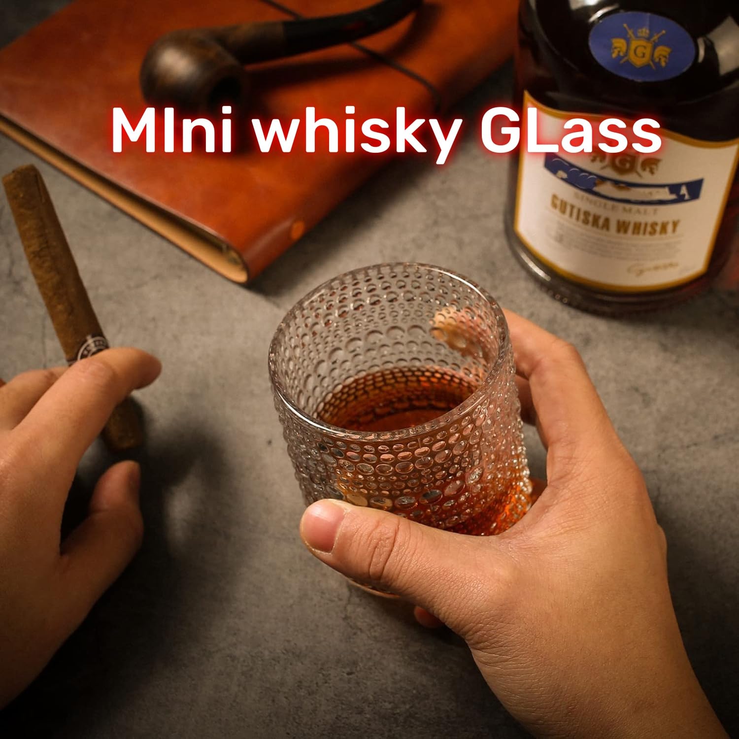 Mini Whiskey Glasses, 6.5 oz（200ml）Scotch Drinking Glasses Set 6, Shot Glasses Bar Set, Brandy Snifter Whiskey Glass for Scotch Bourbon Liquor Tequila Gin Cognac Vodka Cocktail