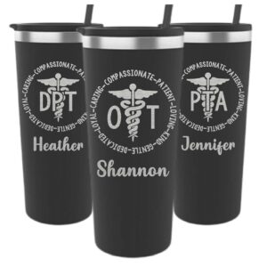 personalized occupational therapist gift-physical therapist tumbler-physical therapy gift-physical therapist assistant-dpt tumbler-pt black