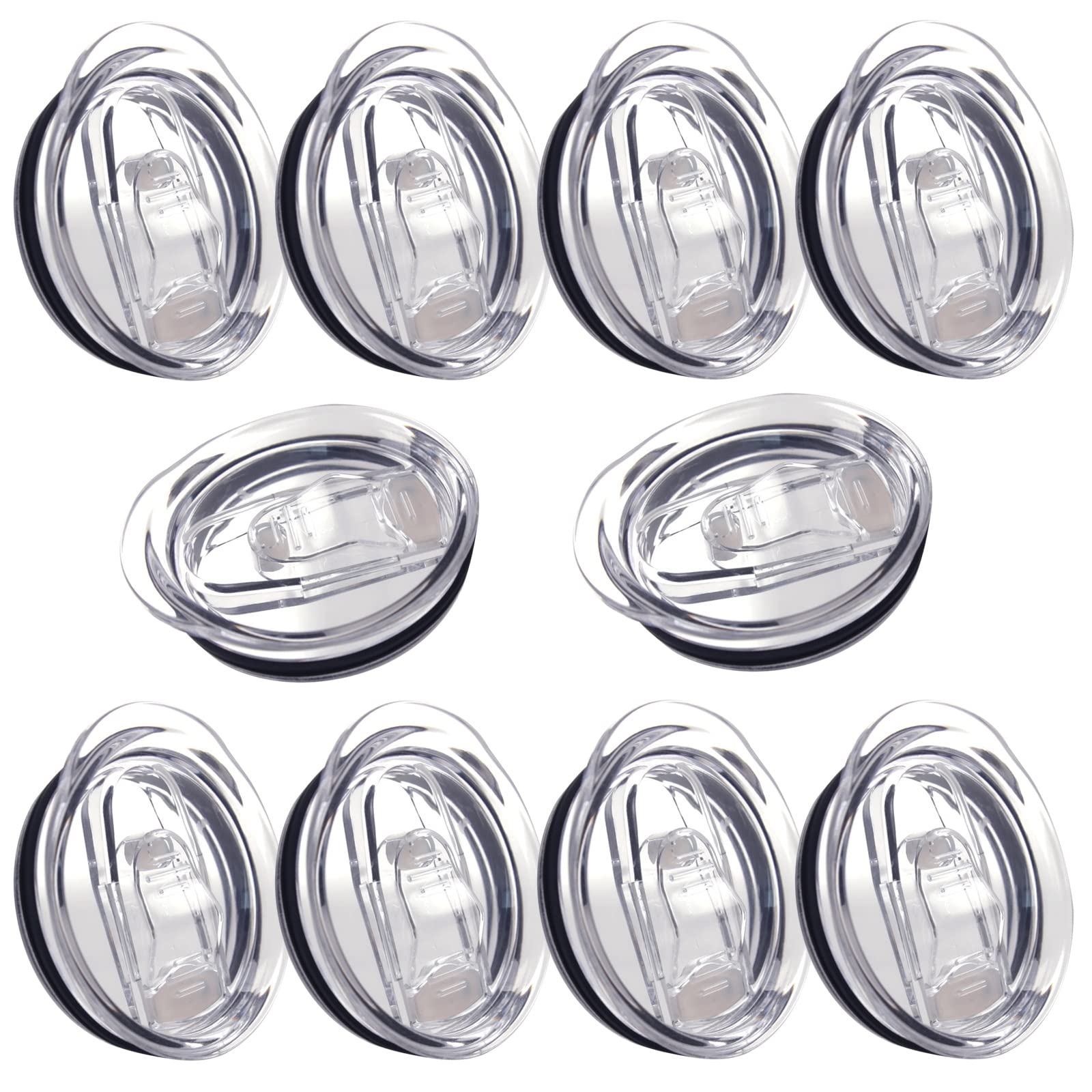 10 Pack 20 oz Skinny Tumbler Replacement Lids Plastic Splash Covers Spill Proof for Skinny Tumbler Lid Clear Cup Covers for 2.76 Inch Mouth Tumbler Cooler