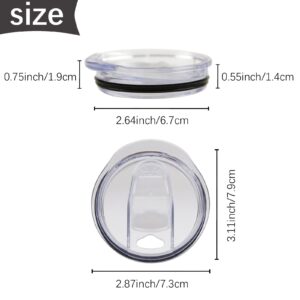 10 Pack 20 oz Skinny Tumbler Replacement Lids Plastic Splash Covers Spill Proof for Skinny Tumbler Lid Clear Cup Covers for 2.76 Inch Mouth Tumbler Cooler