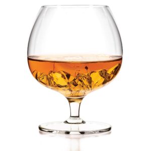 Luxbe - Cognac & Brandy Crystal Small Glasses Snifter, Set of 4 - Handcrafted - 100% Lead-Free Crystal Glass - Great for Spirits Drinks - 12-ounce