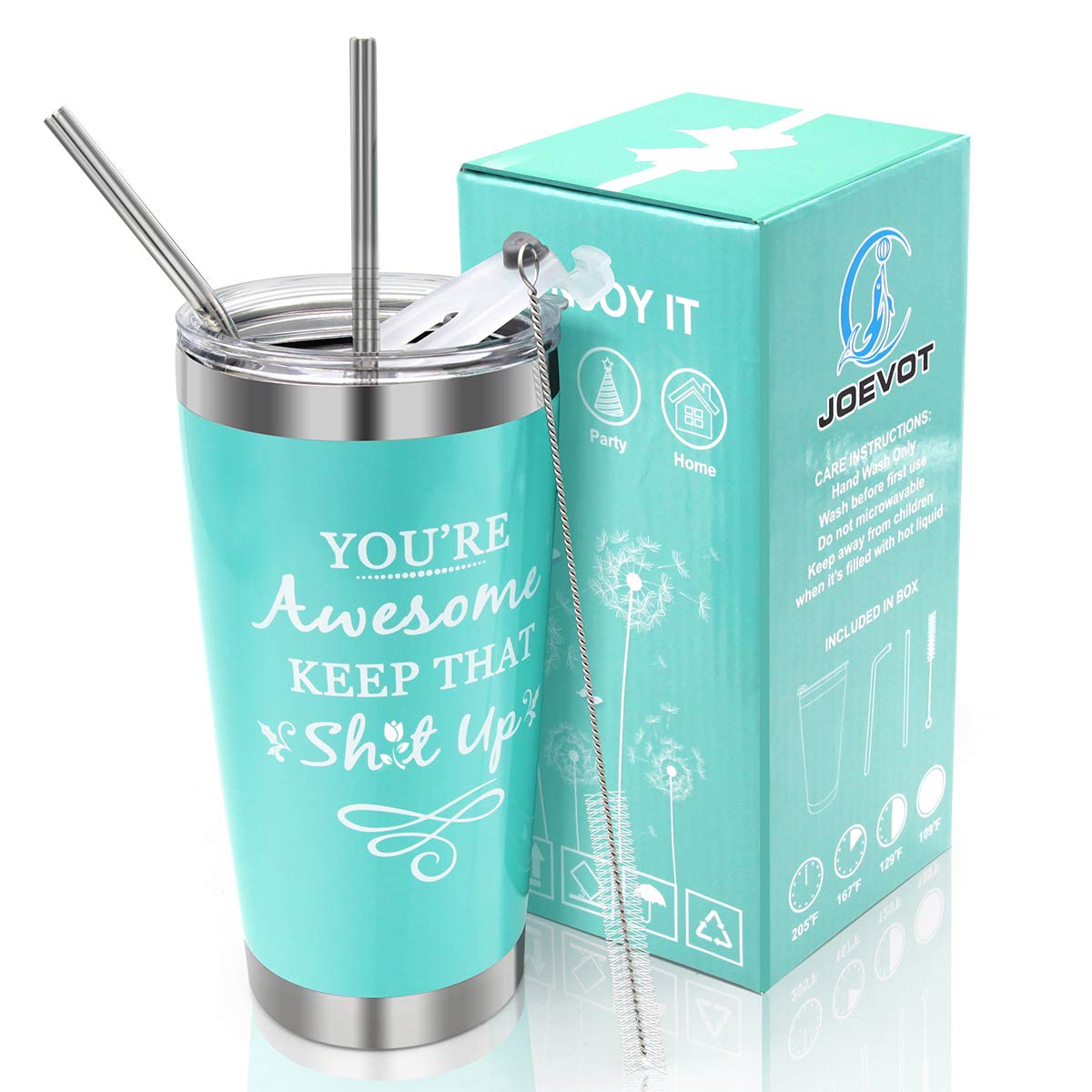 JOEVOT Inspirational Tumbler Birthday Gifts for Women, 20 Oz Travel Tumbler for Women, Colleagues, Mom, Encouragement, Motivation Birthday Gifts Ideas for Her Friends Female Ladies