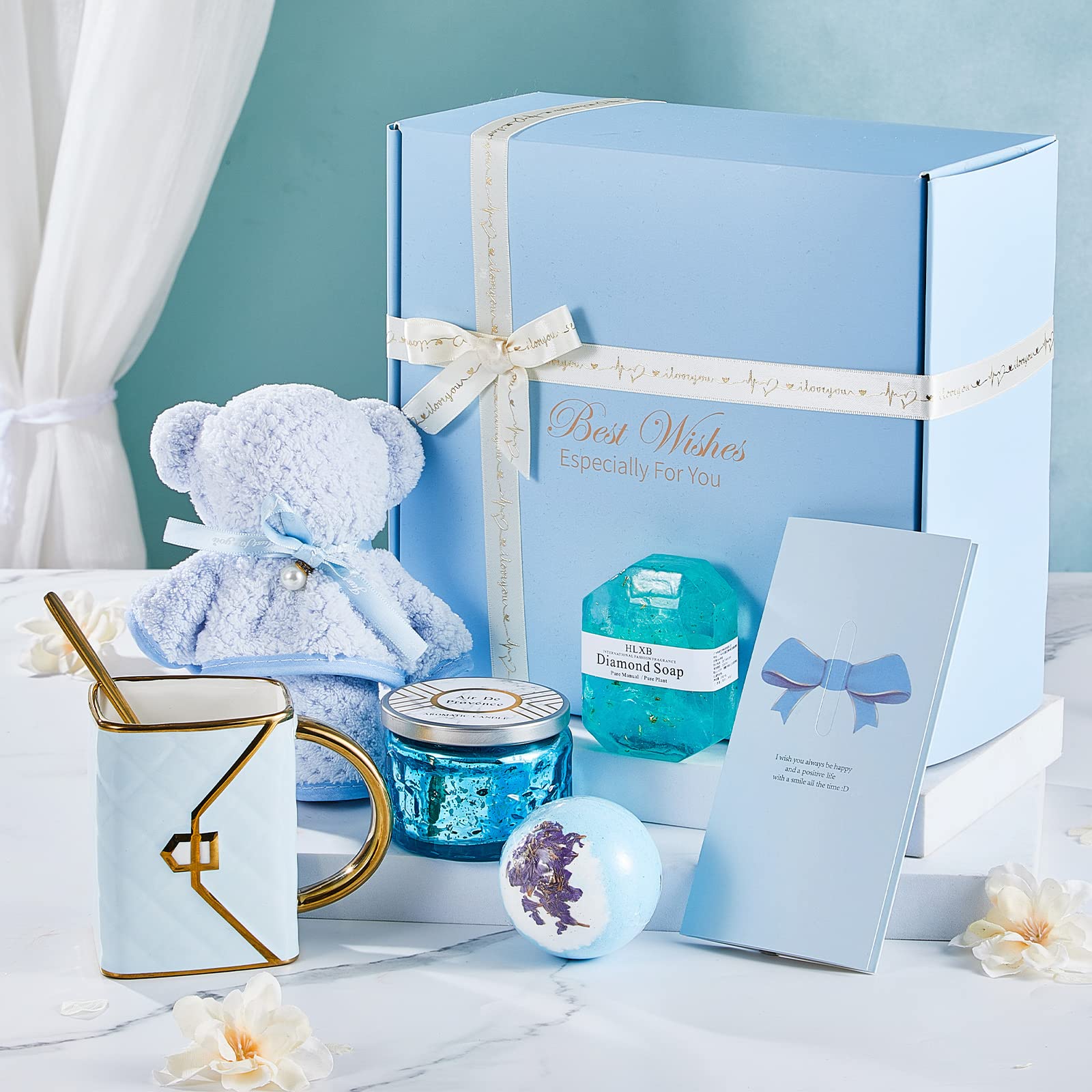 Birthday Gifts For Women-Personalized Spa Gift Basket Box For Her Mom Sister Best Friend Unique Happy Birthday Bath Set Gift Ideas -Best Birthday Gift Boxes For Women