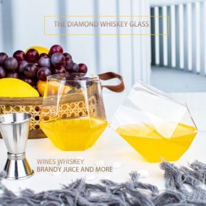 LUODA 32 Pack Clear Plastic Stemless Wine Glasses, 12 Oz Clear Plastic Diamond Wine Glasses, Plastic Wine Whiskey Glasses, Plastic Wine Glasses For White Wine, Red Wine, Cocktail and Whiskey