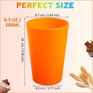 60 Pieces Plastic Kids Cups, 8.5 oz Reusable Plastic Cups Children Drinking Cups Juice Tumblers for Toddler Adults for Parties School Dishwasher Safe, 6 Colors