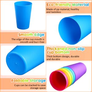 60 Pieces Plastic Kids Cups, 8.5 oz Reusable Plastic Cups Children Drinking Cups Juice Tumblers for Toddler Adults for Parties School Dishwasher Safe, 6 Colors