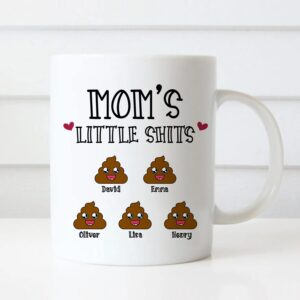 Personalized Mom Insulated Coffee Mug, Mum's Little Shit Mug, Birthday Gift Coffee Mug, Mother's Day Gift, Mum's Little Shit Cup, Funny Cup For Mom, Gift For Mum, Coffee Mug For Hot & Cold Drink Use