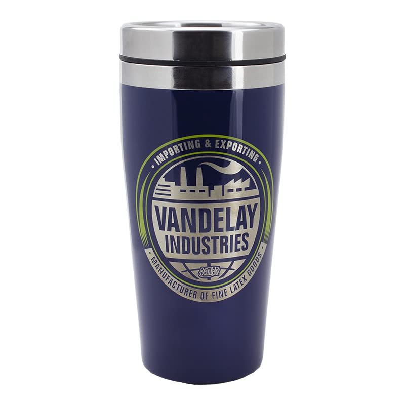 Paladone Seinfeld Vandelay Industries Metal Travel Coffee Mug | Funny Coffee Mug Gift for Seinfeld Fans