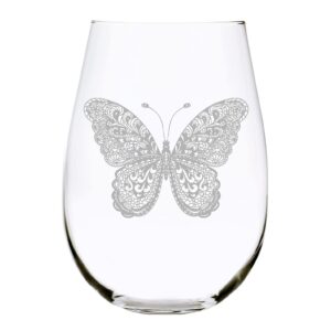 Butterfly Stemless wine glass, 17 oz. (B2)