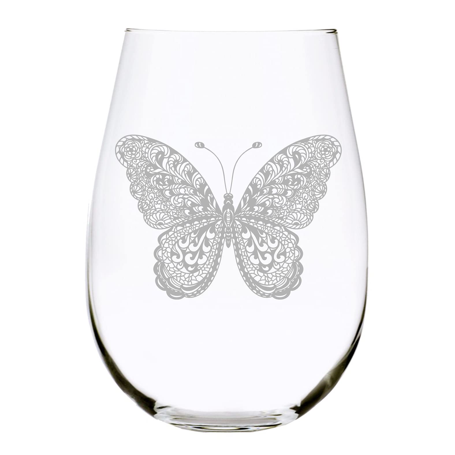 Butterfly Stemless wine glass, 17 oz. (B2)