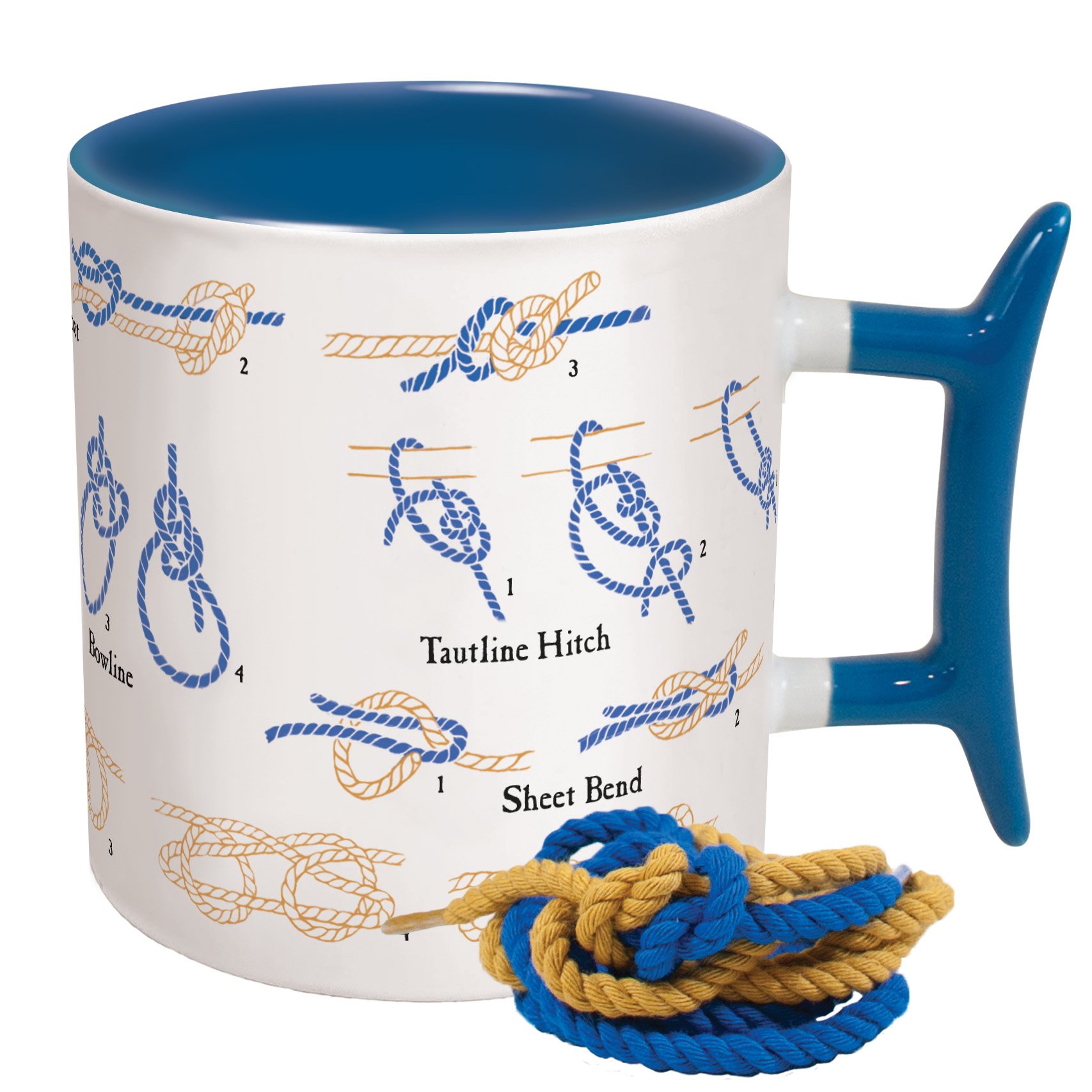 How To: Knots Coffee Mug - Learn How to Tie Eight Different Knots - Comes in a Fun Gift Box - by The Unemployed Philosophers Guild