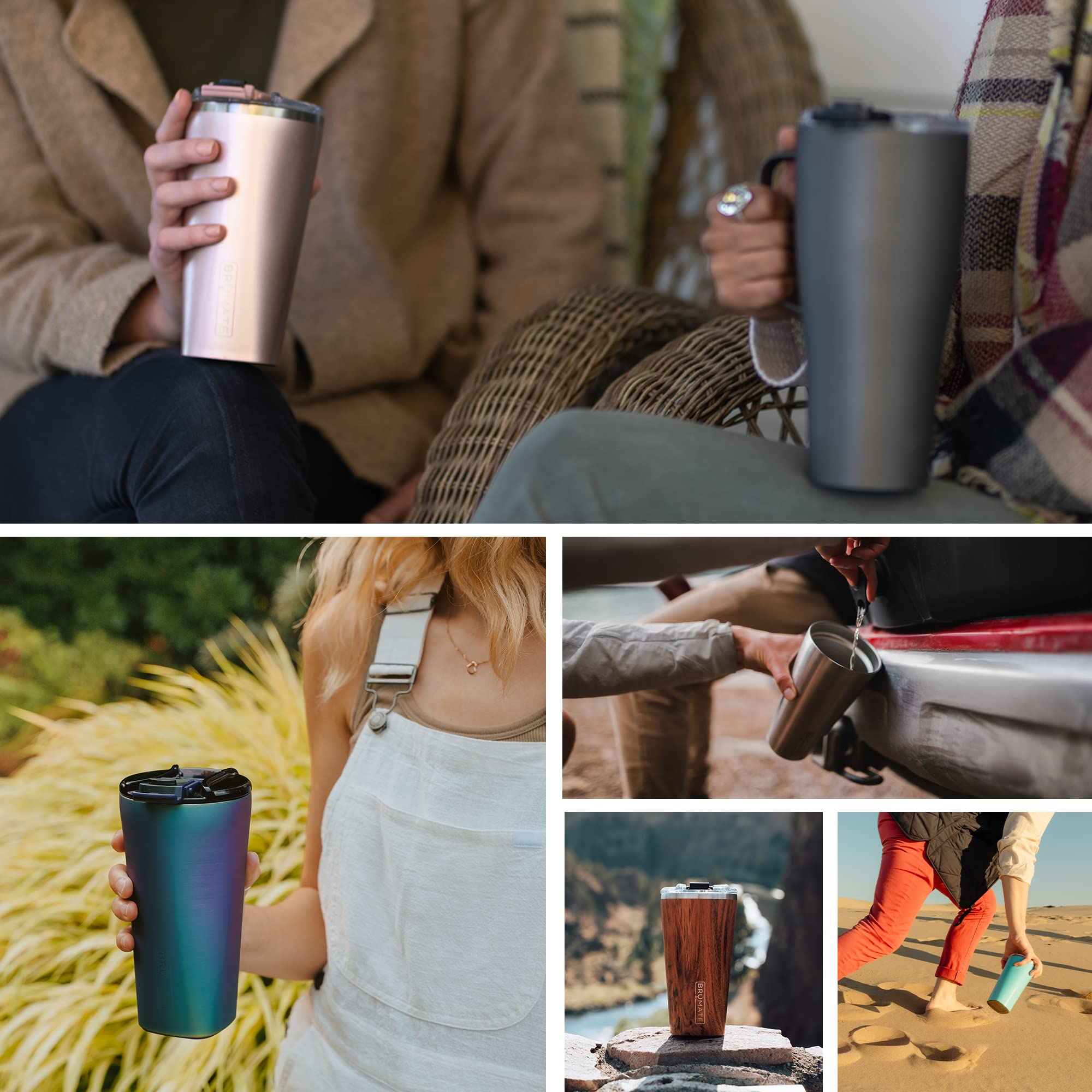 BrüMate Imperial Pint - 20oz 100% Leak-Proof Insulated Tumbler with Lid - Double Wall Vacuum Stainless Steel - Shatterproof - Travel & Camping Tumbler for Beer, Cocktails, Coffee & Tea (Carrara)