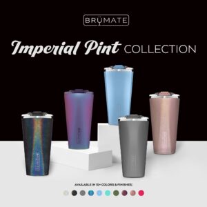 BrüMate Imperial Pint - 20oz 100% Leak-Proof Insulated Tumbler with Lid - Double Wall Vacuum Stainless Steel - Shatterproof - Travel & Camping Tumbler for Beer, Cocktails, Coffee & Tea (Carrara)