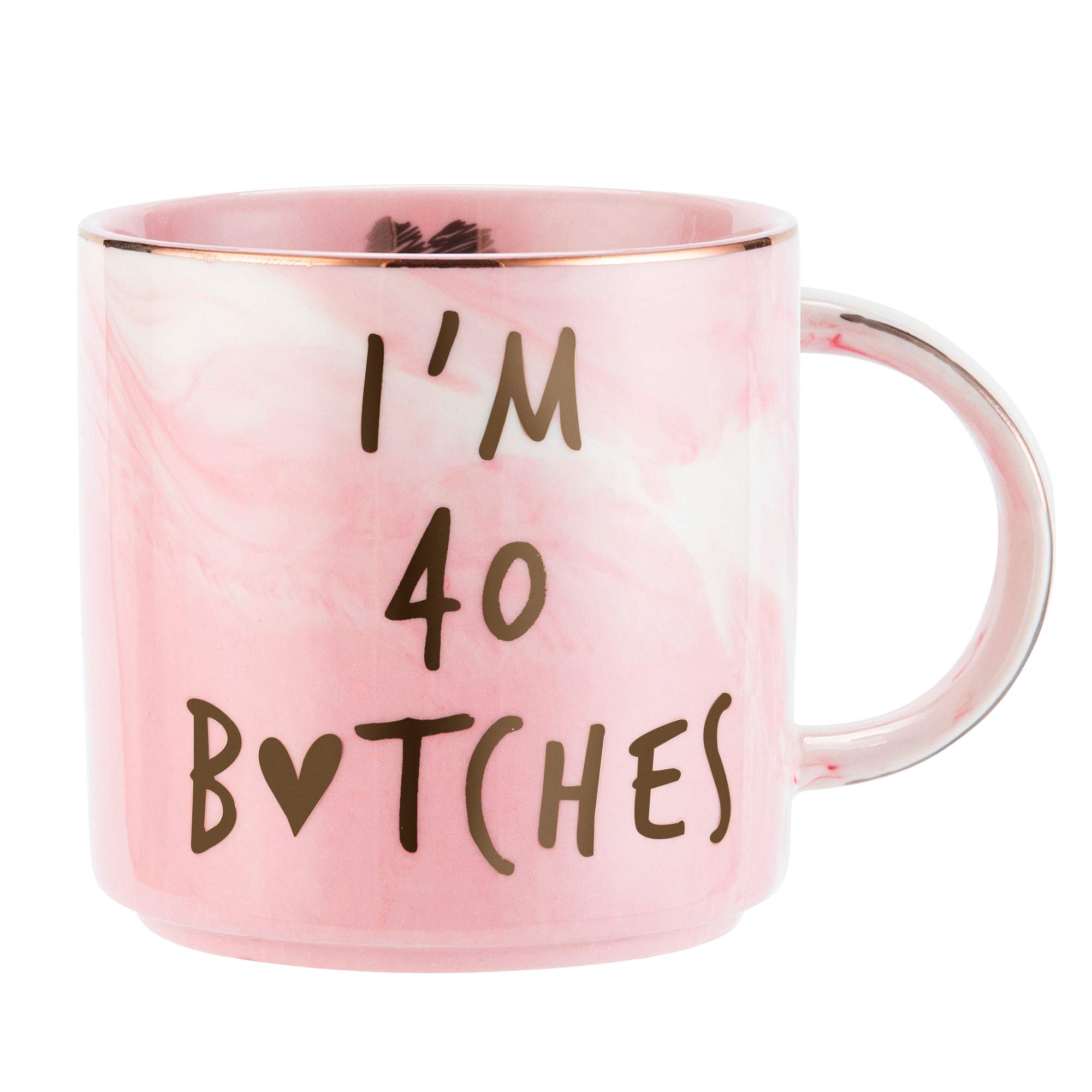 I'm 40 - Funny 40th Birthday Gifts for Women - Best Turning Forty Year Old Birthday Gifts Ideas for Women, Wife, Mom, Daughter, Sister, Aunt, Best Friends, BFF, Coworkers, Her - Ceramic Coffee Cup