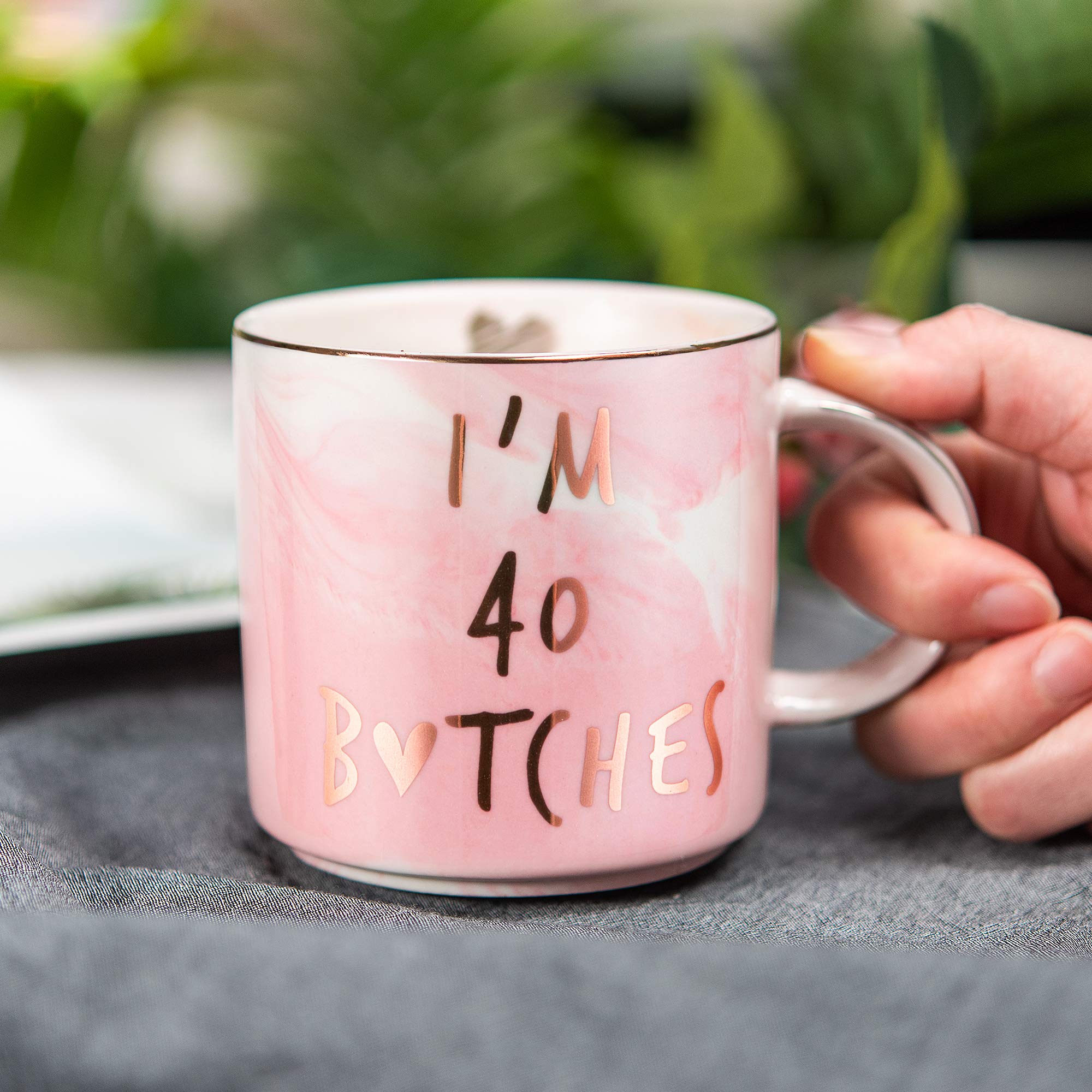 I'm 40 - Funny 40th Birthday Gifts for Women - Best Turning Forty Year Old Birthday Gifts Ideas for Women, Wife, Mom, Daughter, Sister, Aunt, Best Friends, BFF, Coworkers, Her - Ceramic Coffee Cup