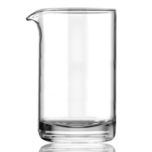 cocktail mixing glass with seamless and handblown construction - old fashioned bar mixer glass - plain design