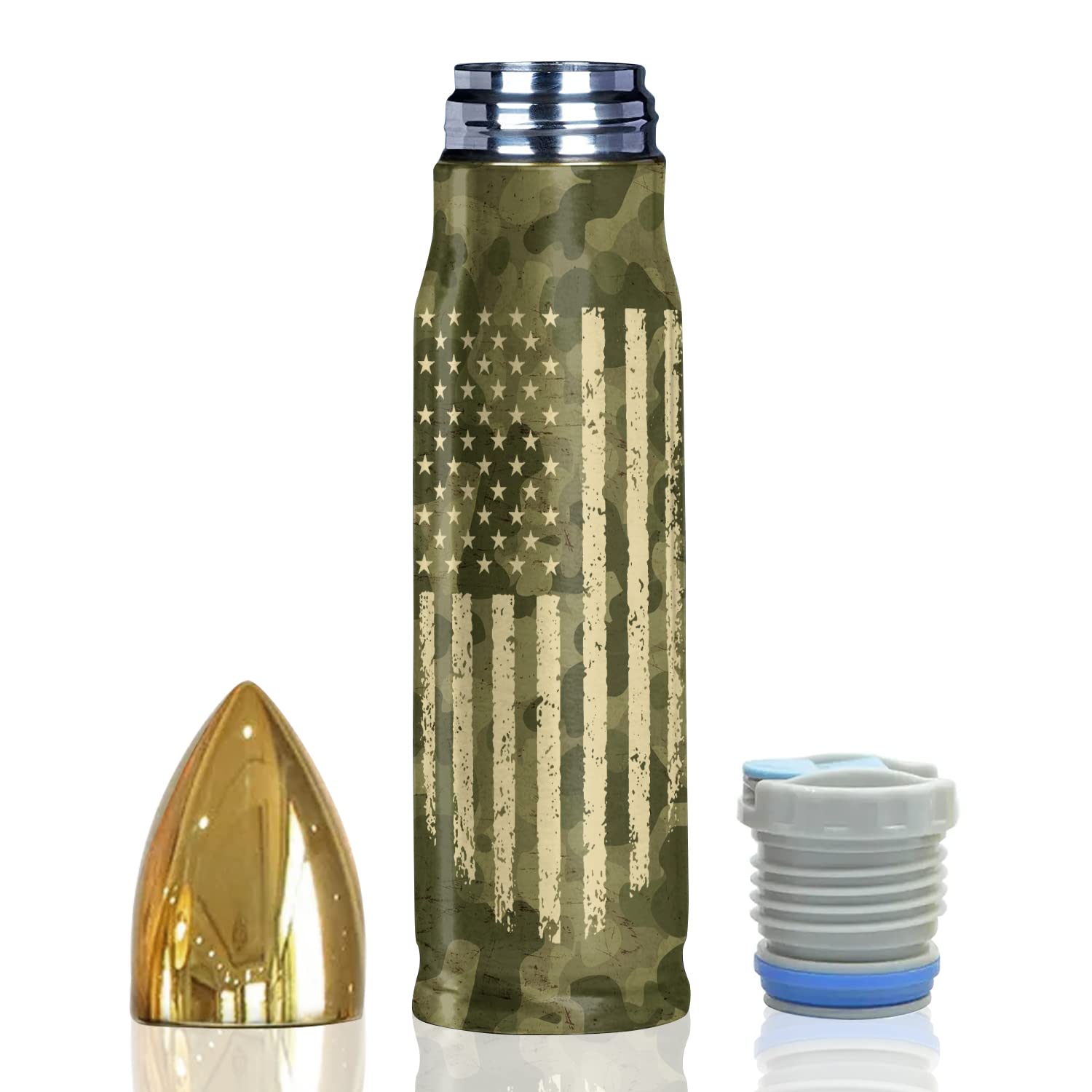 Camouflage 17oz Stainless Steel Bullet Tumbler - Christmas Gifts for Dad from Daughter Son, Dad Gifts, Christmas Gifts for Husband from Wife - Birthday Gifts for Men Dad Grandpa Papa Uncle