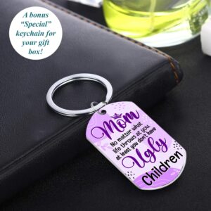 365FURY Gifts For Mom From Daughter, Son - Mother's Day, Birthday Gifts For Mom - No Matter What/Ugly Children Coffee Mug/Tumbler 14Oz & Keychain - Best Mother, Moms Gift Idea