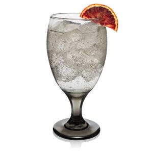 libbey classic smoke goblet beverage glasses, 16.25-ounce, set of 6