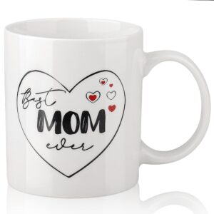 bb hapeayou mothers day gifts mug cup-best mom ever ceramic white coffee cup for moms grandmother from daughter son (12oz)