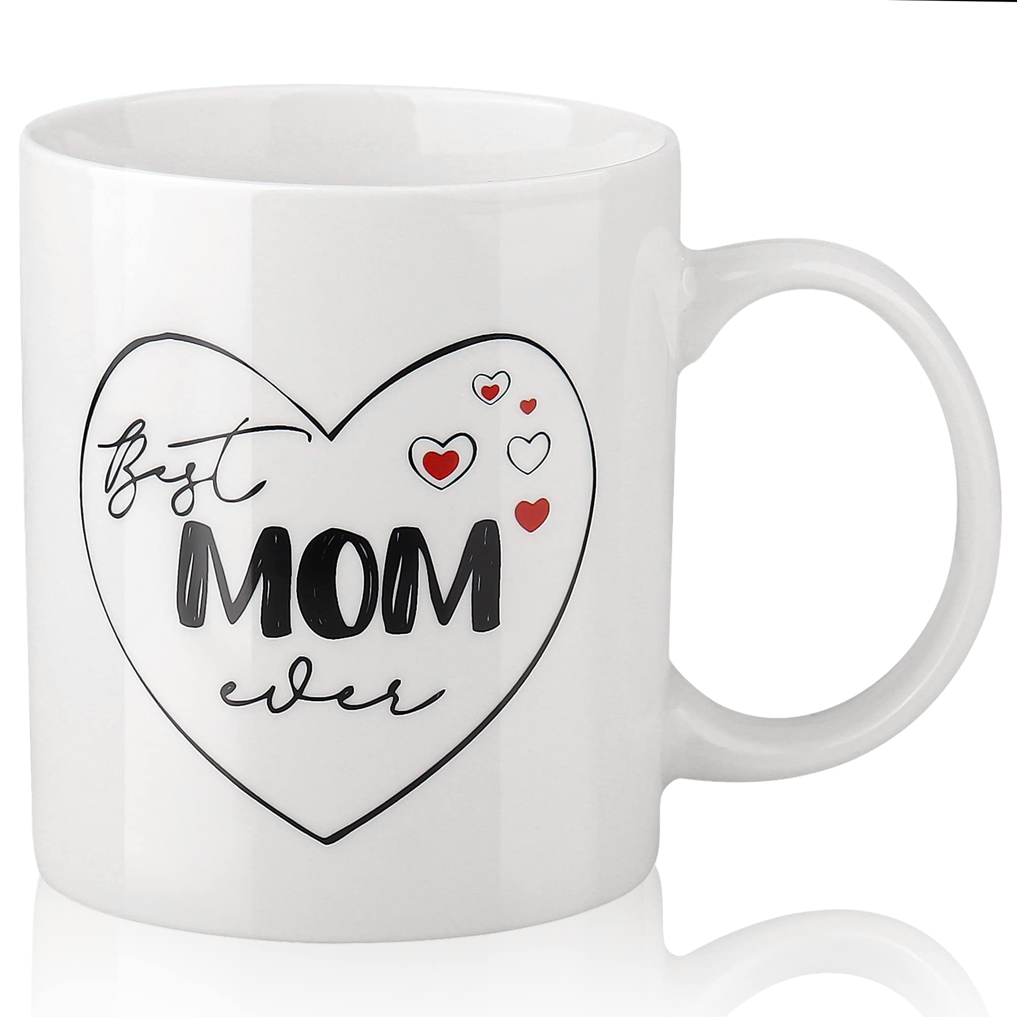 BB Hapeayou Mothers Day Gifts Mug Cup-Best Mom Ever Ceramic White Coffee Cup for Moms Grandmother from Daughter Son (12oz)