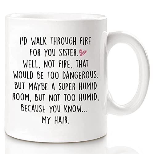 Petalsun Sister Gifts, Birthday Gifts for Sister, Sister Christmas Gifts- 11oz Novelty Coffee Mug- Sister Gifts from Sister, Sister Birthday Gifts, Sister Graduation Gifts