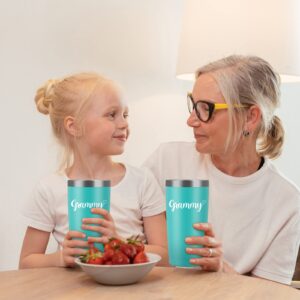 Qtencas Mothers Day Gifts for Grandma, Grammy Stainless Steel Insulated Travel Tumbler, New Grandma Gifts Gigi Mimi Gifts Christmas Gifts for Grandma to be Grammy from Grandchildren(20oz, Mint)