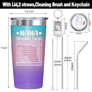 SpenMeta Nana Mothers Day Gift - Nana Gifts from Grandkids - Nana Christmas, Birthday Presents - Nana Nutrition Facts, 20oz Nana Tumbler Cup