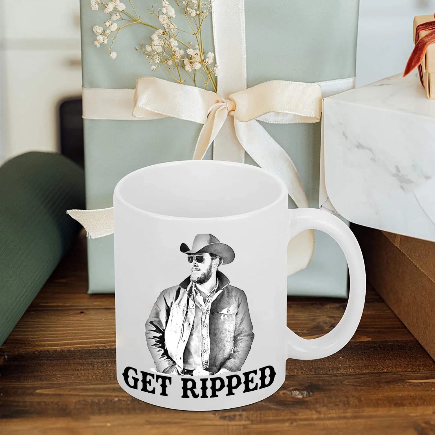 Get Ripped - Rip Wheeler Yellowstone Mug, Babimarkeebei Funny Coffee Mugs , Novelty Gift for Friend, Cute Coffee Cup Gifts 11oz -144